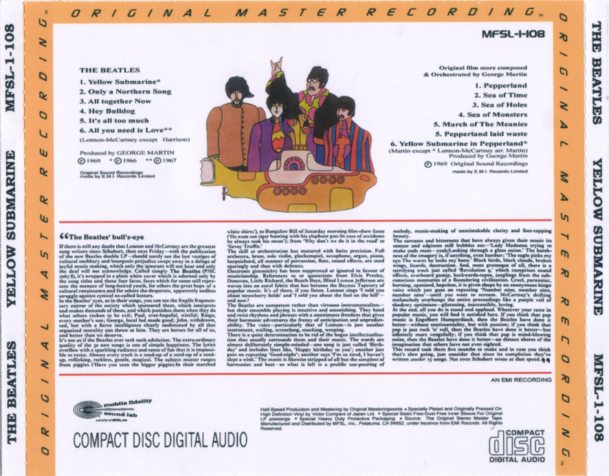 Beatles Cd - Audiophle Yellow Submarine