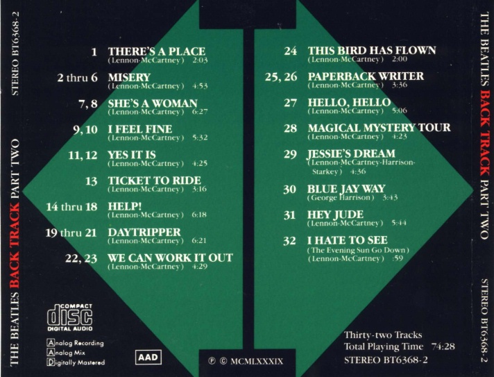 Beatles Cd - Back-Track Part 2