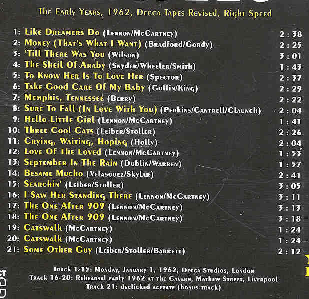 Beatles Cd - Early Years 1962