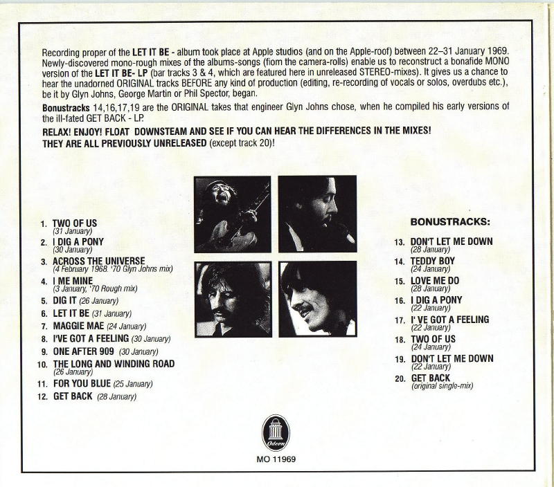 Beatles Cd " Let It Be The Alternate Mono Mixes