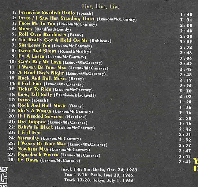 Beatles Cd - Live , Live , Live