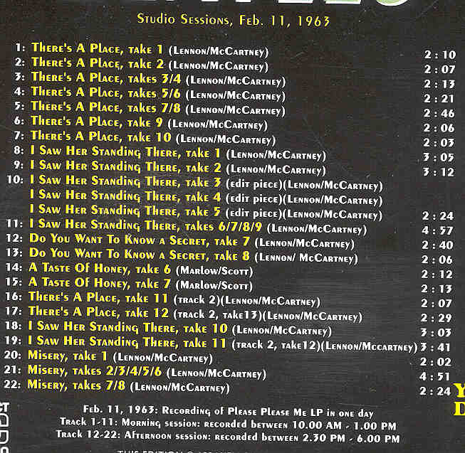 Beatles Cd - Studio Sessions February 1963