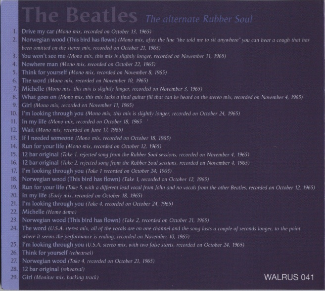 Beatles Cd - The Alternate Rubber Soul