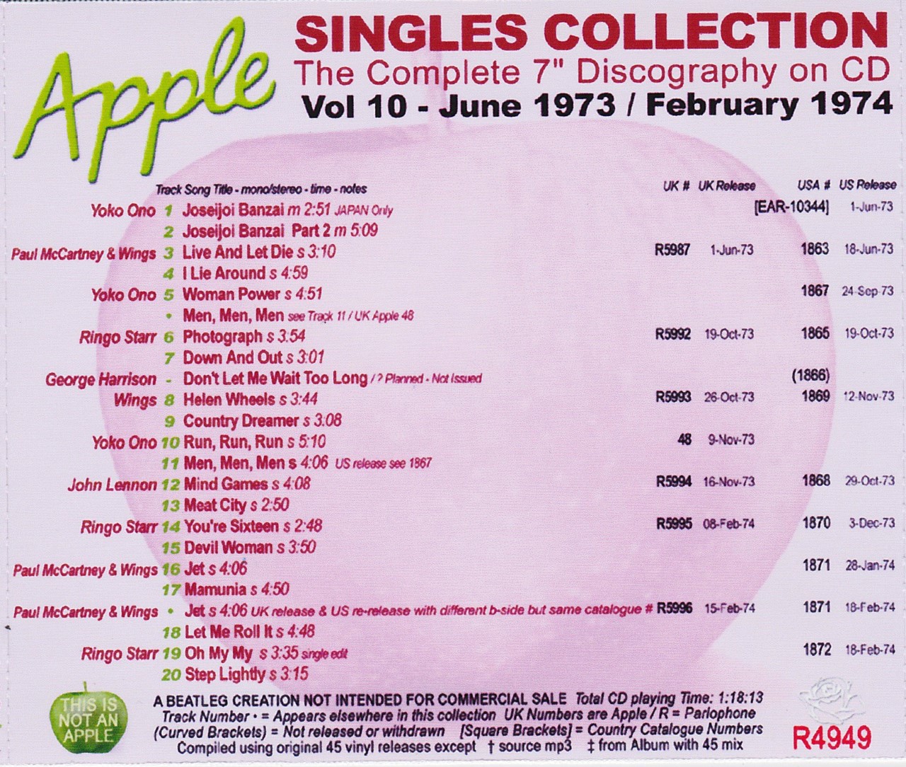 Beatles Cd - The Apple Singles Collection Vol 10