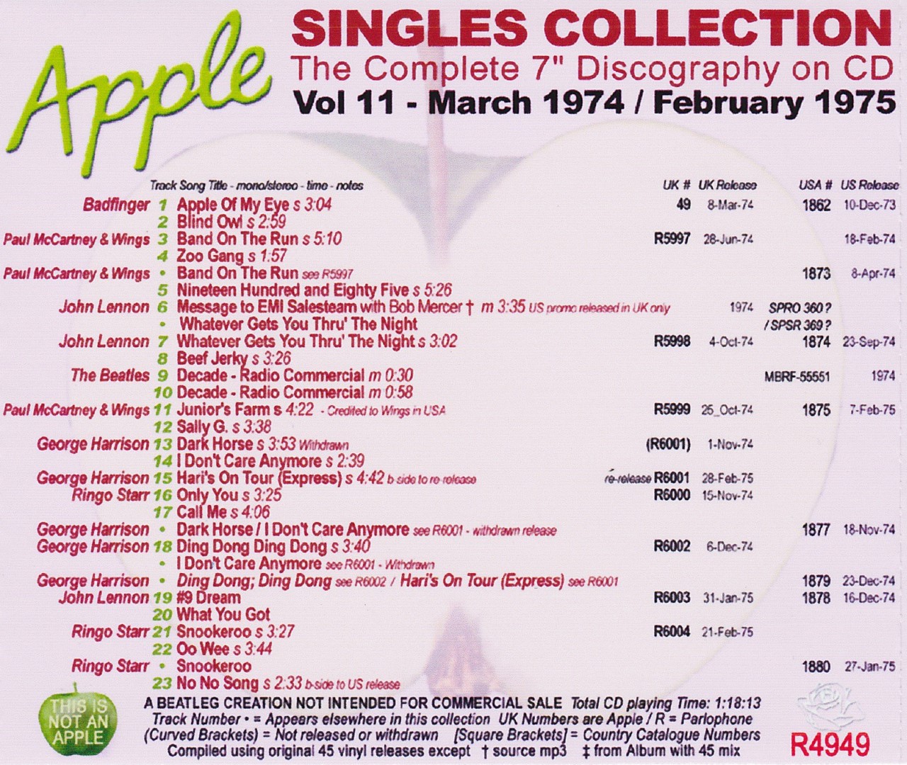 Beatles Cd - The Apple Singles Collection Vol 11