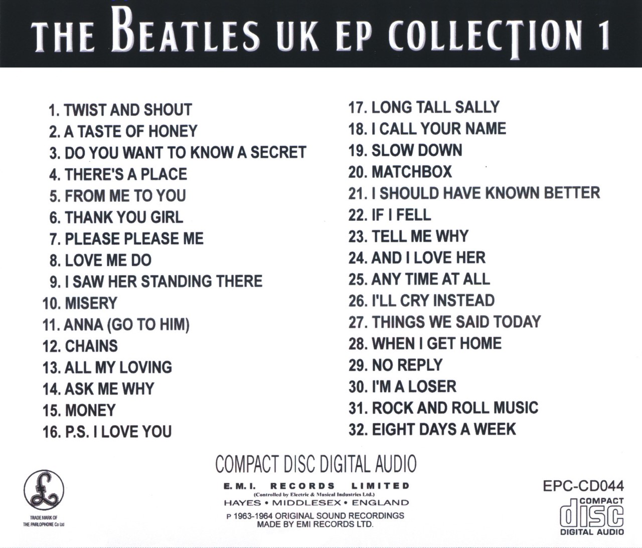 Beatles Cd - UK Ep Collection Vol 1