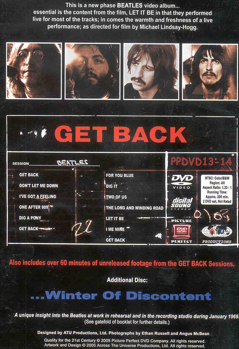 Beatles Dvd - Get Back (2 Dvd)