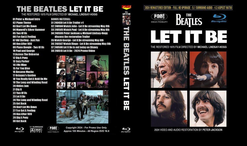 BEATLES 2024 DVD/LET IT BE REMASTER BLU-RAY