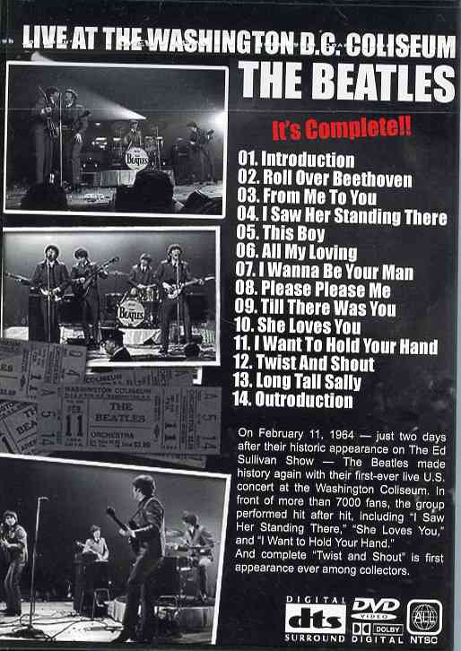 Beatles Dvd - Live At The Washington DC Coliseum