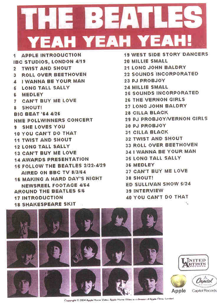 Beatles Dvd - Yeah , Yeah , Yeah