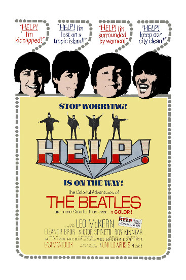 Beatles " HELP " USA Movie Poster 1965