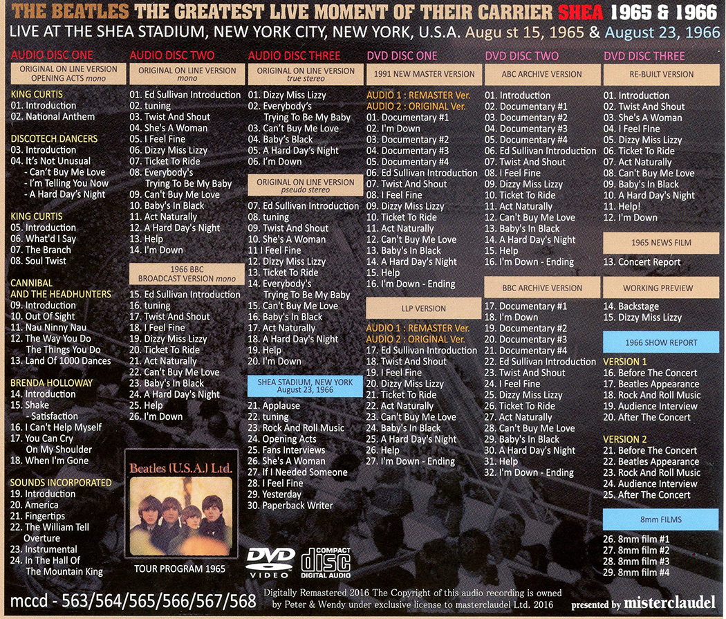 Beatles Shea ! 1965 - 1966 (3DVD+3CD) With Slipcase