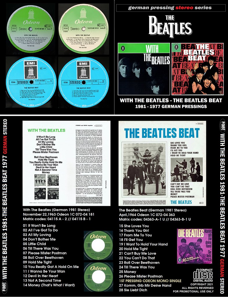 BEATLES CD - WITH THE BEATLES 1981 - THE BEATLES BEAT 1977 GERMAN STEREO