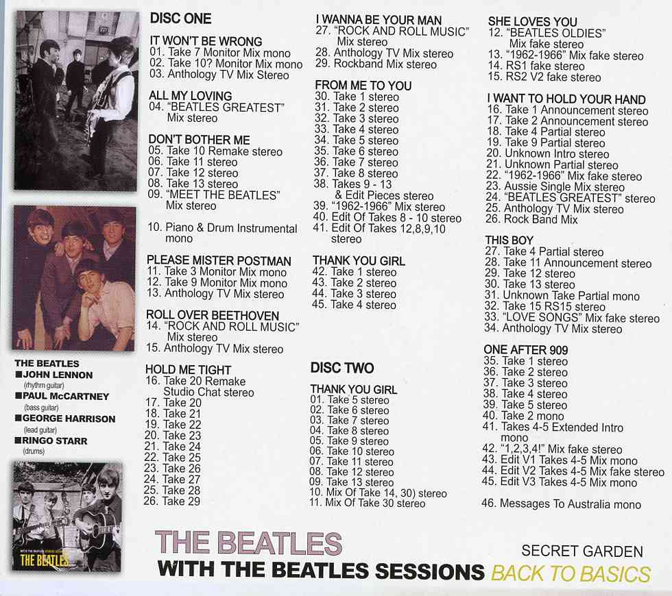 Beatles / With The Beatles Studio Sessions Back To Basics (2/CD)