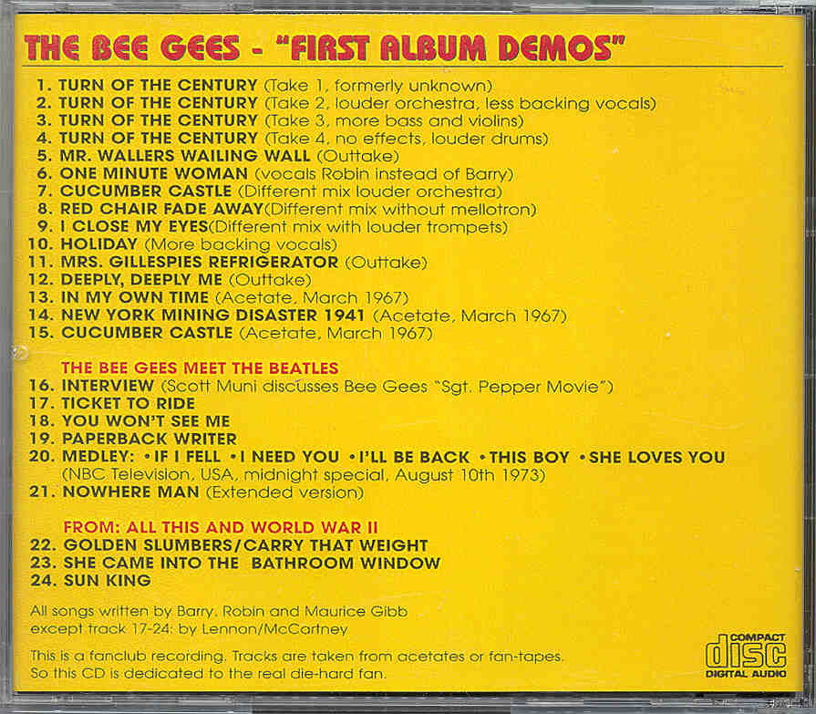 Bee Gees Cd - First Album Demos
