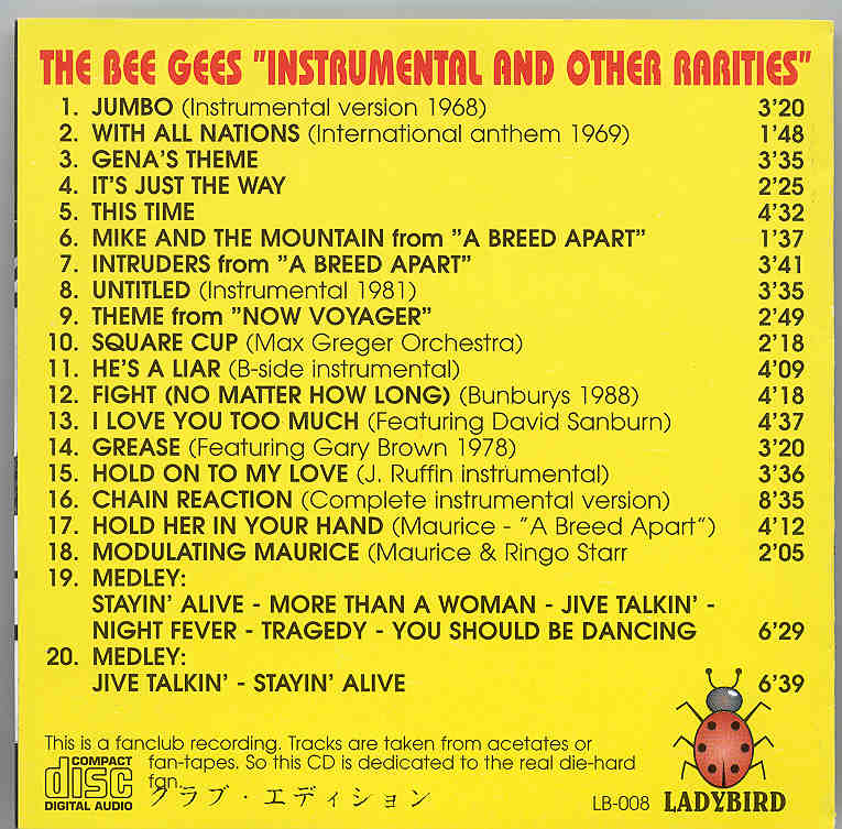 Bee Gees Cd - Instrumentals And Other rarities