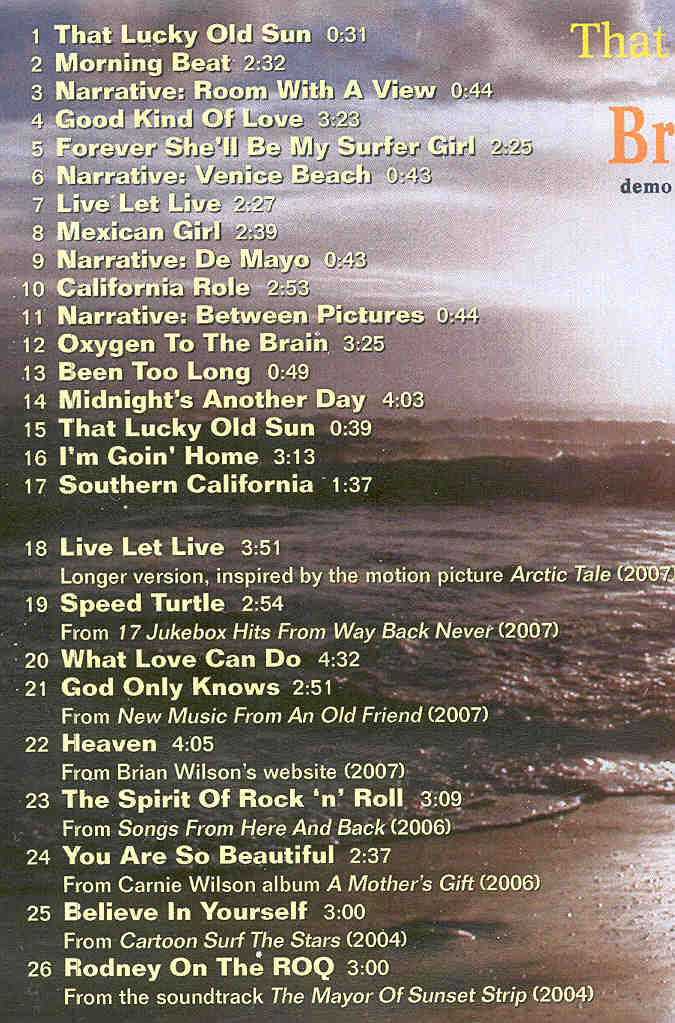 Brian Wilson Cd - That Lucky Old Sun