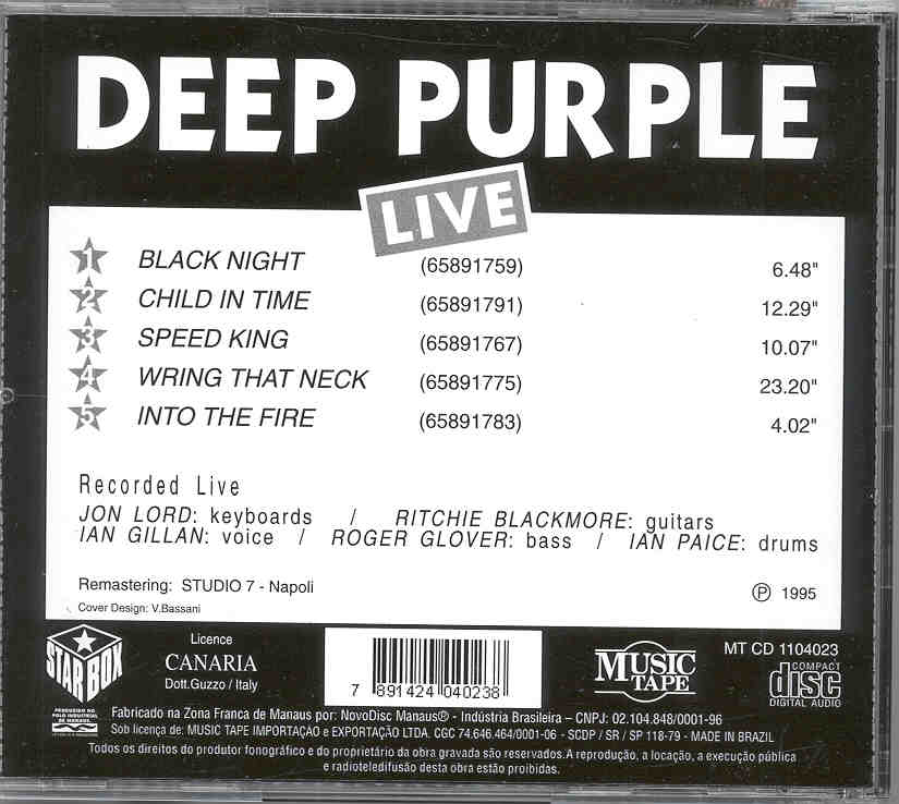 Deep Purple Cd - Live