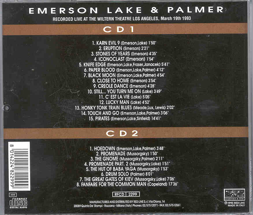 ELP (2/Cd) Live At The Wiltern