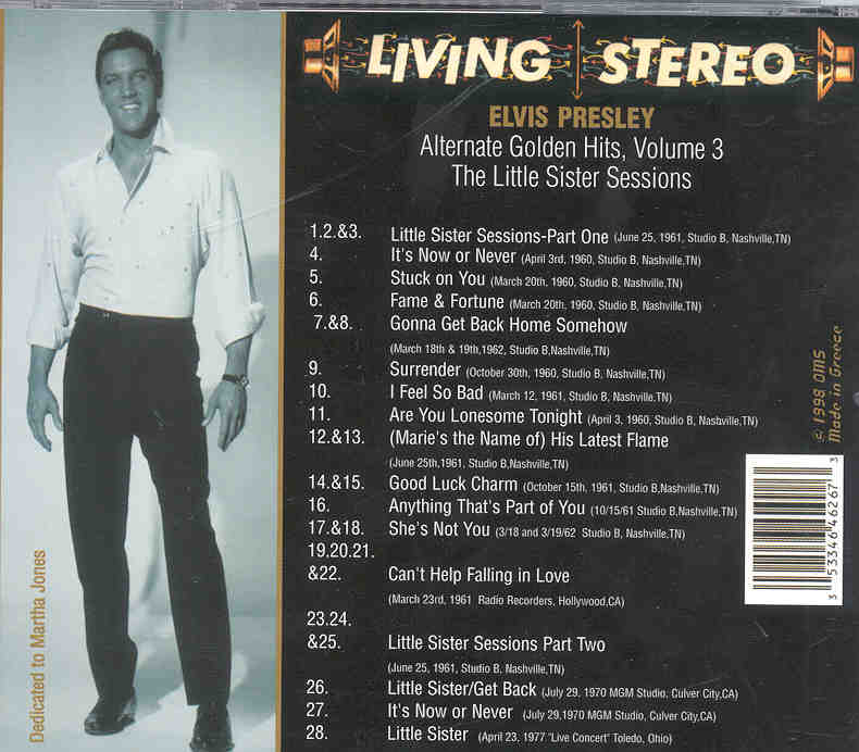 Elvis Cd - Alternate Golden Hits Vol. 3