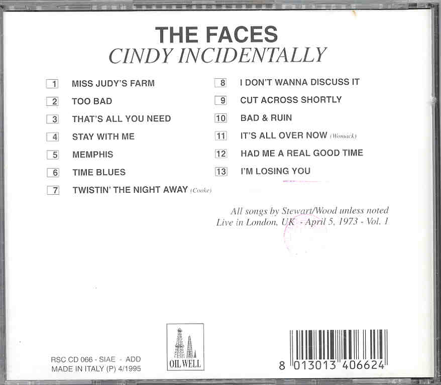 Faces Cd - Cindy Incidentally