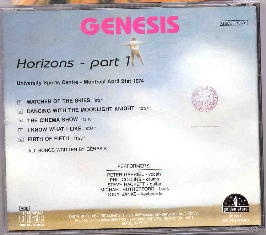 Genesis Cd - Horizons Part One