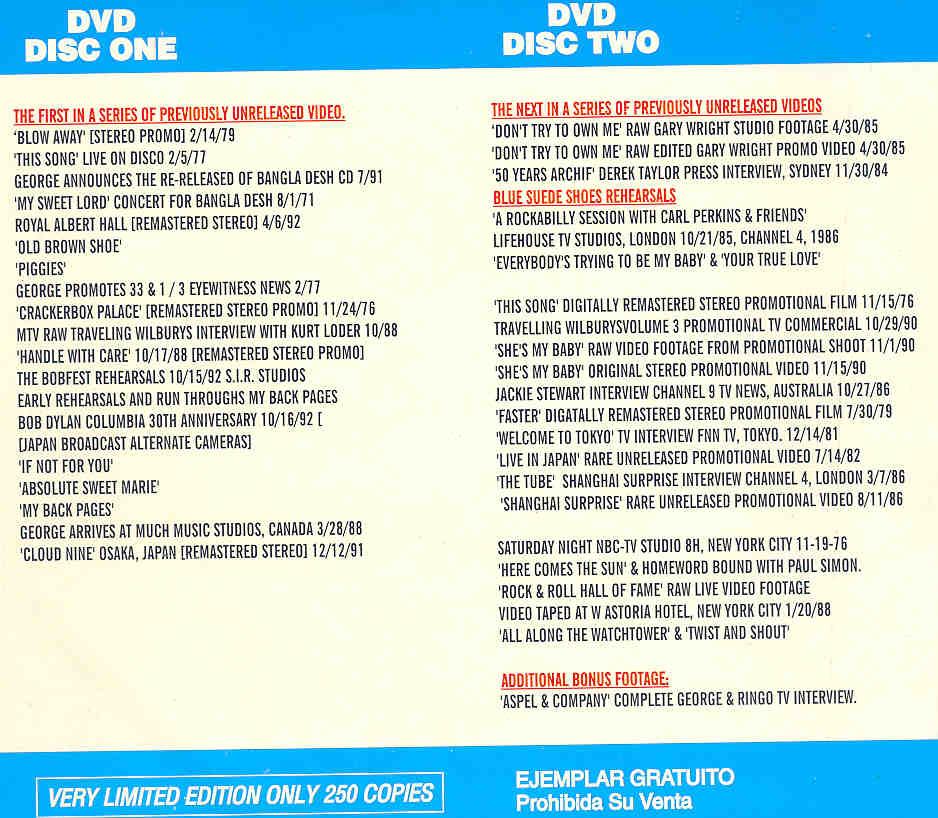 George Harrison (2 Dvd) - The Dark Horse Video Collection Vols. 1 & 2
