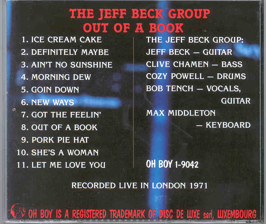 Jeff Beck Cd - Out Of A Book