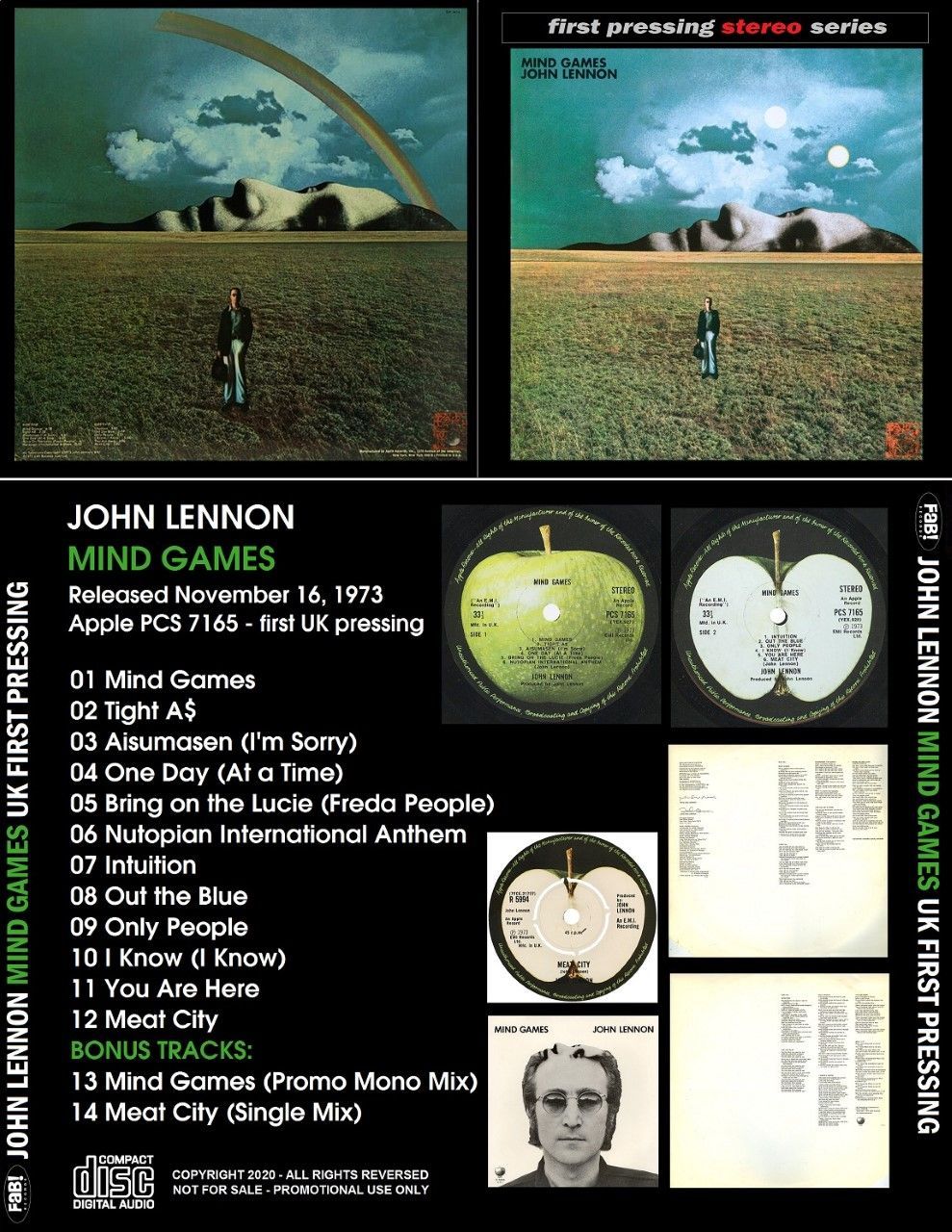 JOHN LENNON CD MIND GAMES 1973 UK VINYL PRESSING JOHN LENNON CD MIND GAMES 1973 UK VINYL PRESSING
