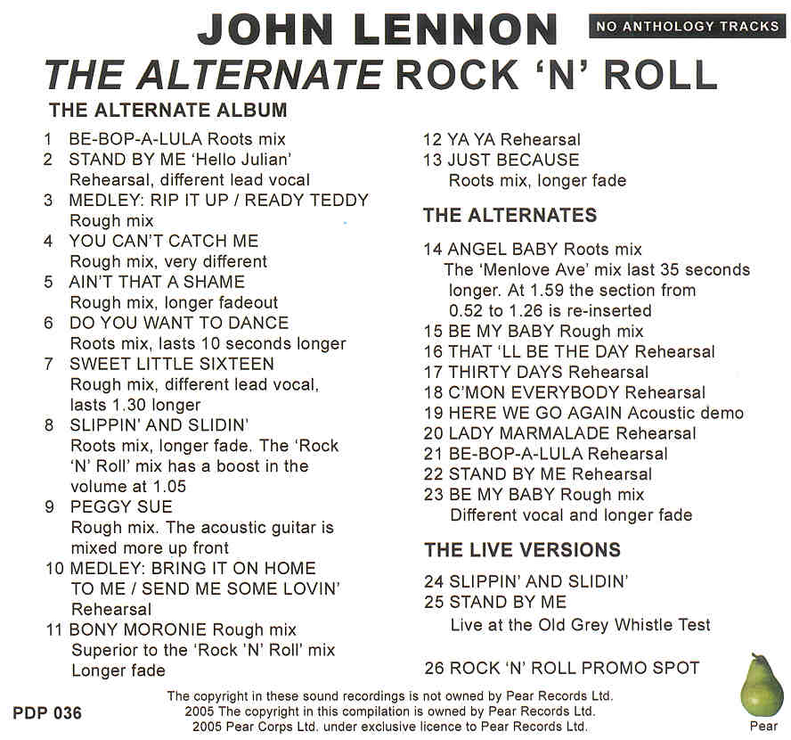 John Lennon Cd - The Alternate Rock 'N' Roll