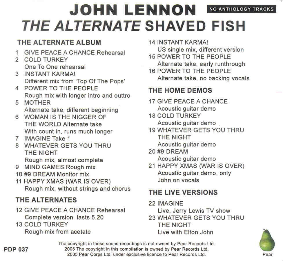 John Lennon Cd - The Alternate Shaved Fish
