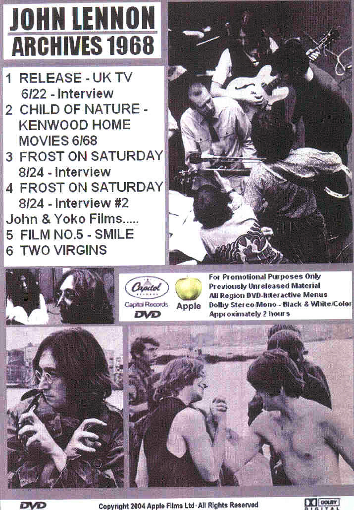 John Lennon Dvd - Archives 1968