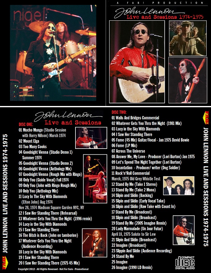 John Lennon (Two Discs) Live And Studio 74-75