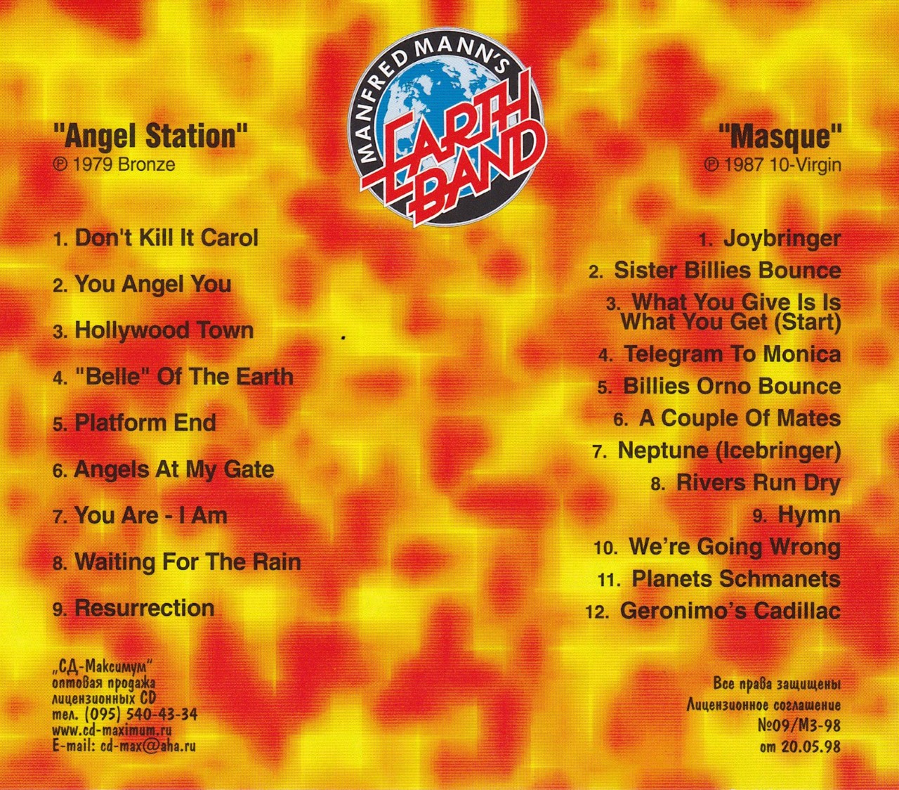 Manfred Mann's Cd - Angel Station/Masque