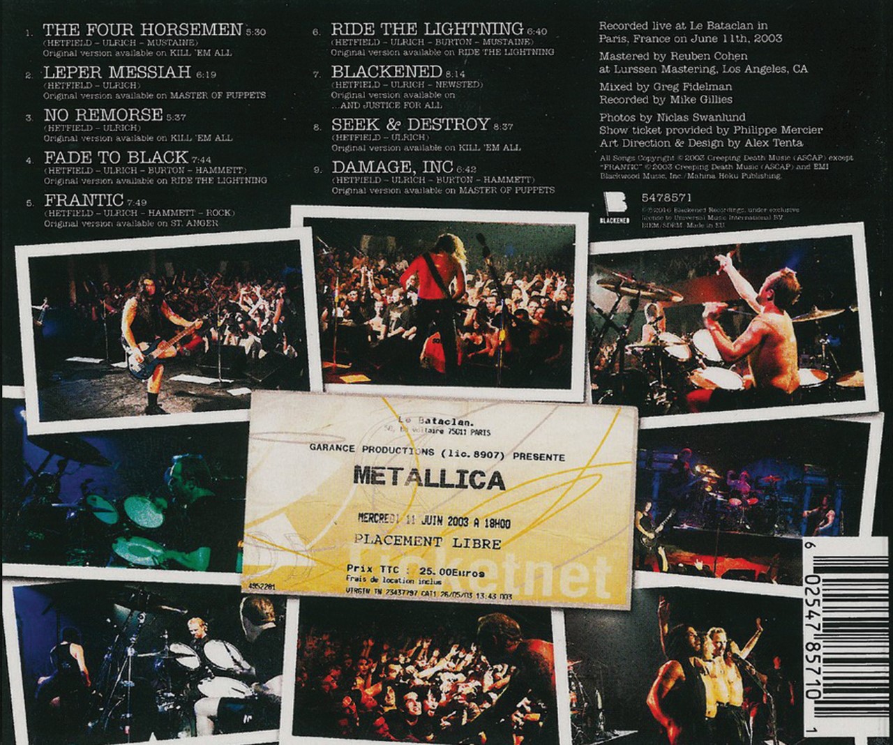 Metallica Cd - Paris 2003