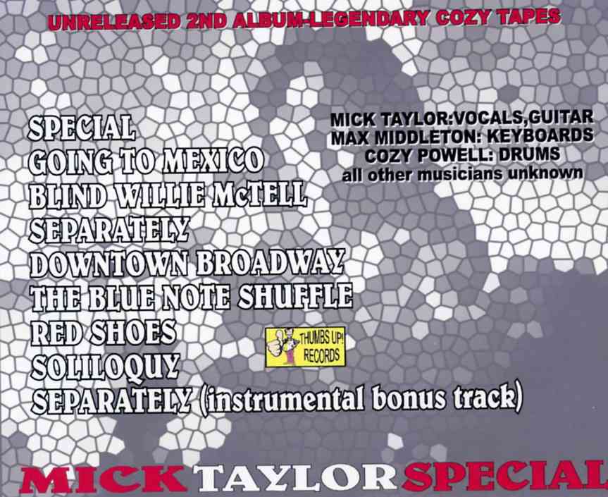 Mick Taylor Cd - Special (Unreleased Second Album)