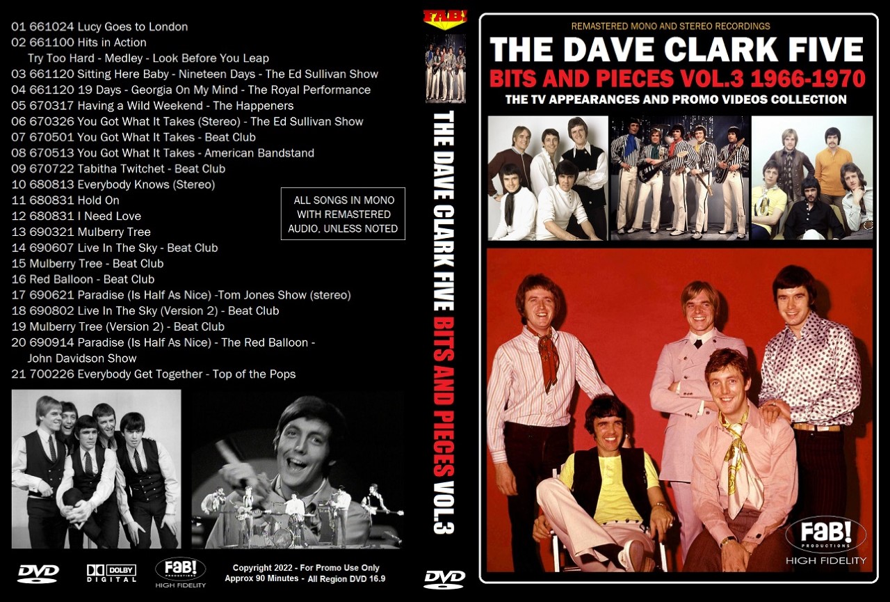 THE DAVE CLARK FIVE DVD - BITS AND PIECES VOL.3 1966-1970
