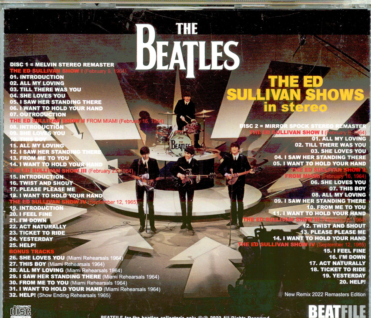 Beatles (2/Cd) The Ed Sullivan's Shows in Stereo