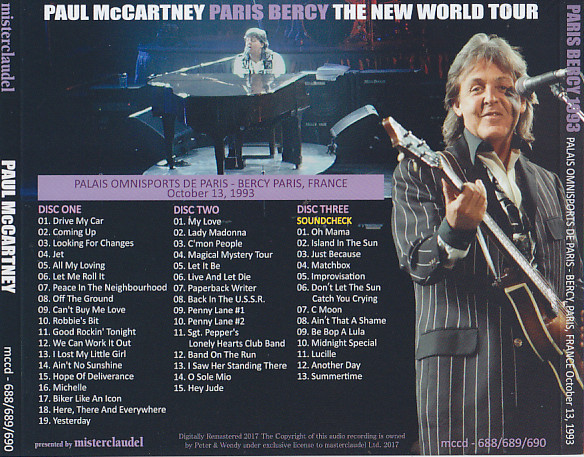 Paul McCartney (3/Cd) Paris Bercy 1993