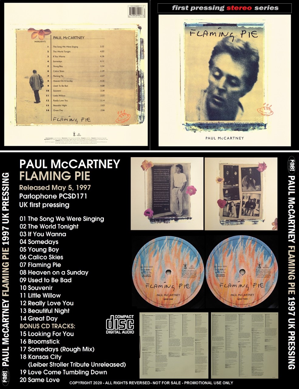 PAUL McCARTNEY CD - FLAMING PIE 1997 UK VINYL PRESSINGS