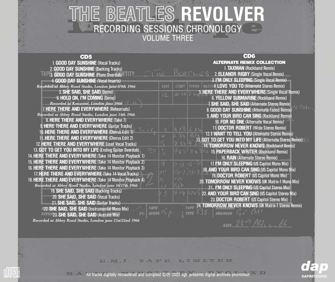 Beatles/ Revolver : Recording Sessions Chronology Vol 3