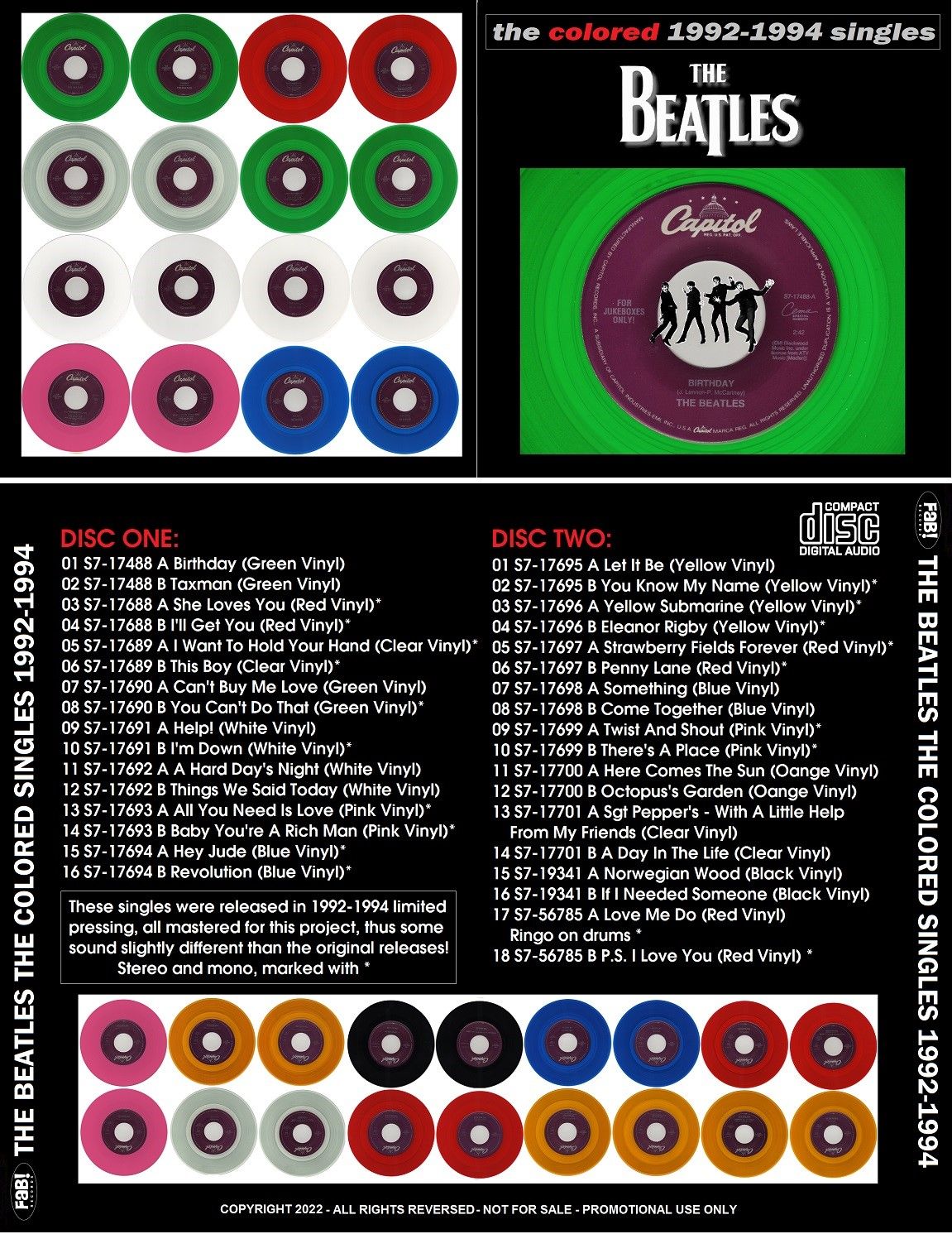 Beatles Colored Vinyl Lp