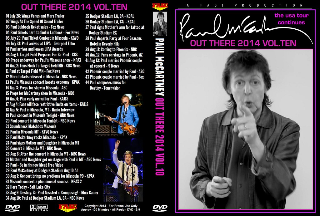 PAUL McCARTNEY DVD - OUT THERE 2014 VOL.10