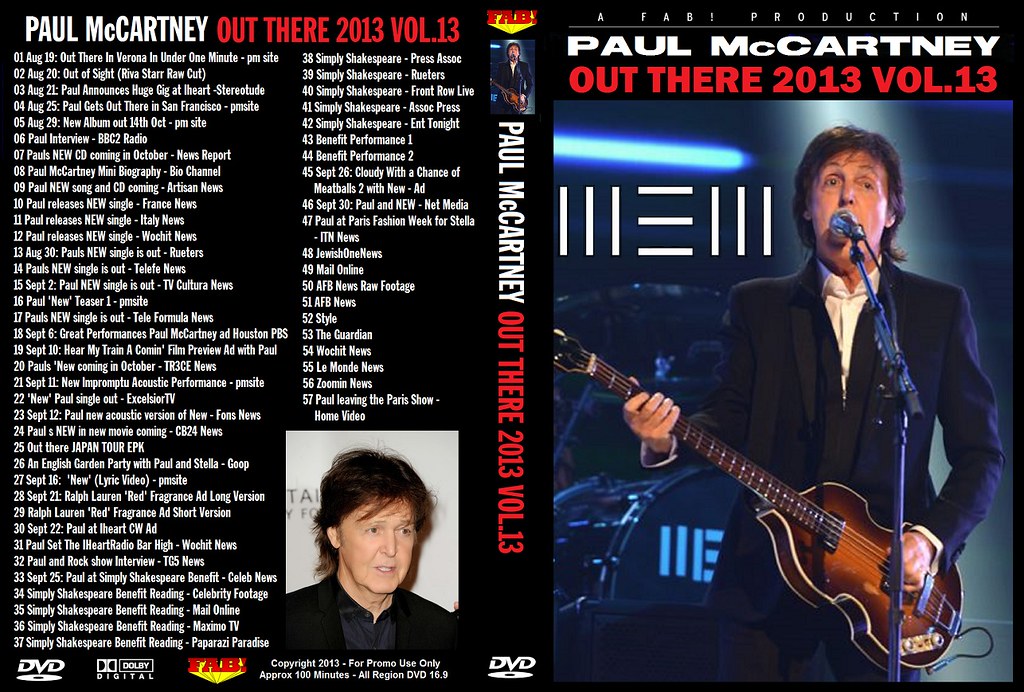 PAUL McCARTNEY DVD - OUT THERE 2013 VOL.13