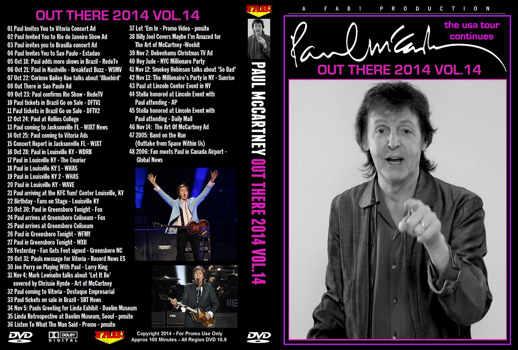 PAUL McCARTNEY DVD - OUT THERE 2014 VOL.14