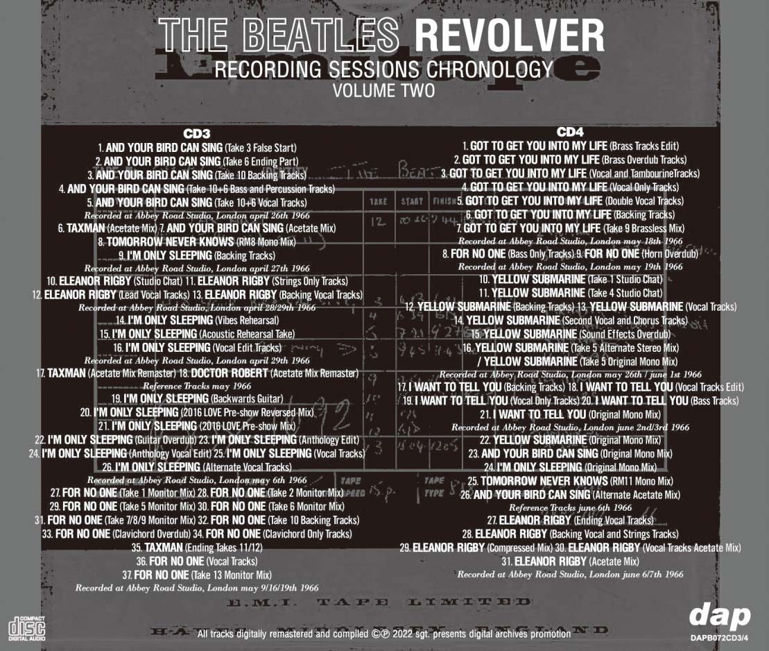 Beatles/ Revolver : Recording Sessions Chronology Vol 2