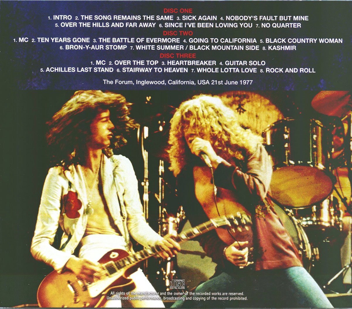 Led Zeppelin (3/Cd) L.A. Forum 1977 The First