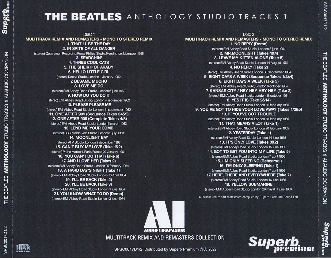 Beatles (2/Cd) Anthology Studio Tracks 1 AI Audio Companion