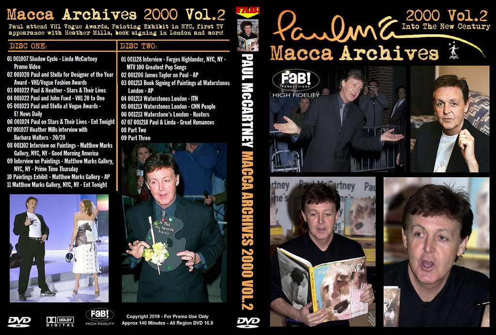 PAUL McCARTNEY (2/DVD) MACCA ARCHIVES 2000 VOL.2