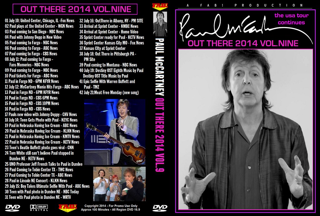 PAUL McCARTNEY DVD - OUT THERE 2014 VOL.9